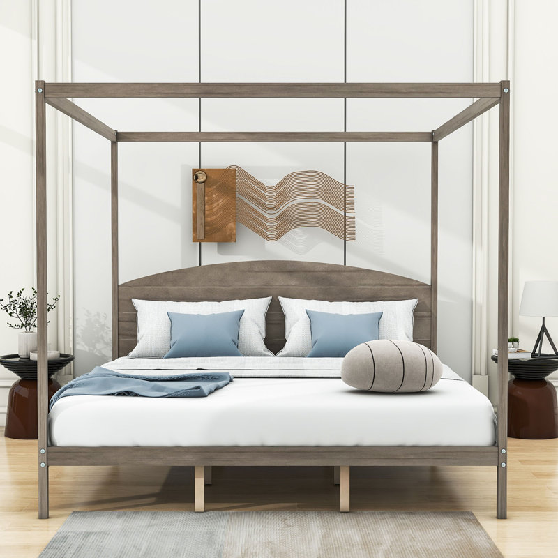 Metal and wood canopy bed store